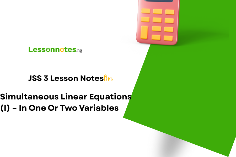 Simultaneous Linear Equations – Substitution Method